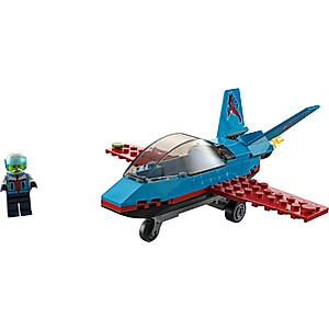 LEGO City Great Vehicles Stunt Plane 60323 Jet Airplane Toy, 2022 Building Set, Gifts for Kids, Boys and Girls 5 plus Years Old with Pilot Minifigure