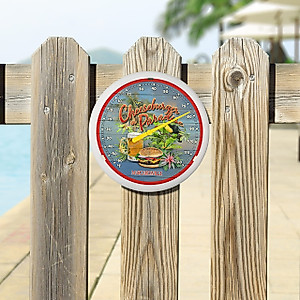 La Crosse Cheeseburger in Paradise 13.25-inch It's 5 O'Clock Somewhere Margaritaville Analog Dial Thermometer, Multi