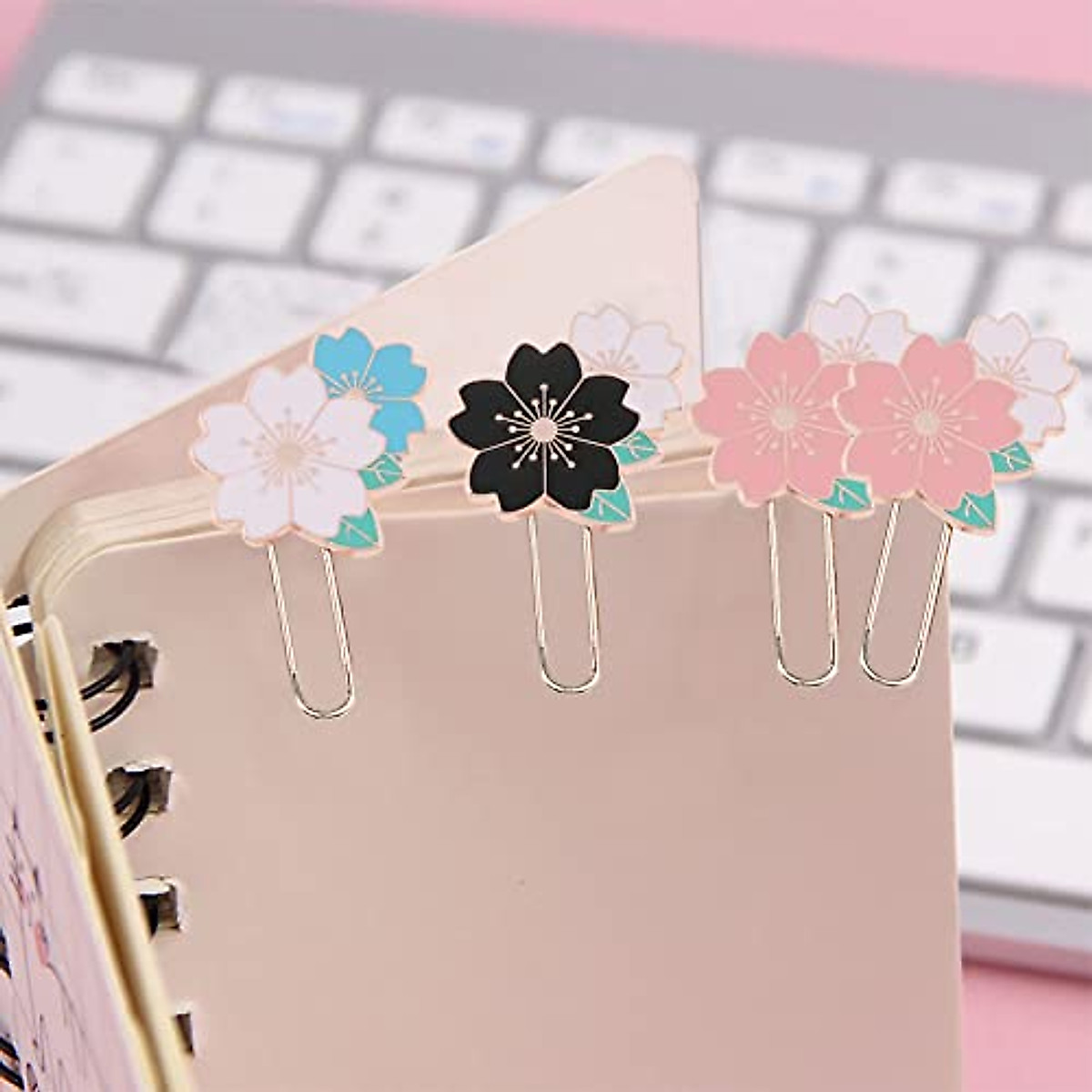 6 Pack Cherry Cute Paperclip Bookmarks Office Supplies Planner Accessories Clips On Bookmark