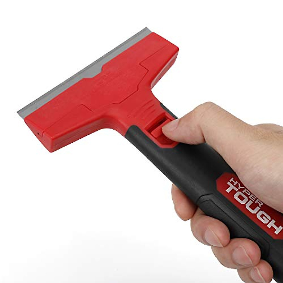 Hyper Tough 4-INCH GLASS & TILE SCRAPER + 3-BLADES Comfortable Non-Slip Handle