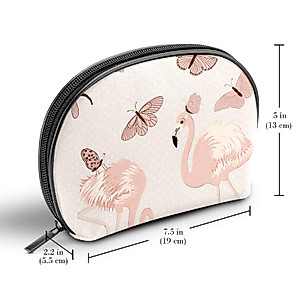 TBOUOBT Cosmetic Travel Bags, Makeup Case, Makeup Bag for Toiletries, Flamingo Butterfly Vintage Animal