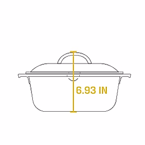 Lodge Cast Iron Serving Pot Dutch Oven with Dual Handles, Pre-Seasoned, 7-Quart,Black