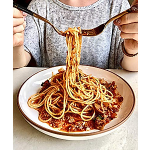 Mora Ceramic Large Pasta Bowls 30oz, Set of 4 - Serving, Salad, Dinner, etc Plate/Wide Bowl - Microwave, Oven, Dishwasher Safe Kitchen Dinnerware - Modern Porcelain Stoneware Dishes, Vanilla White