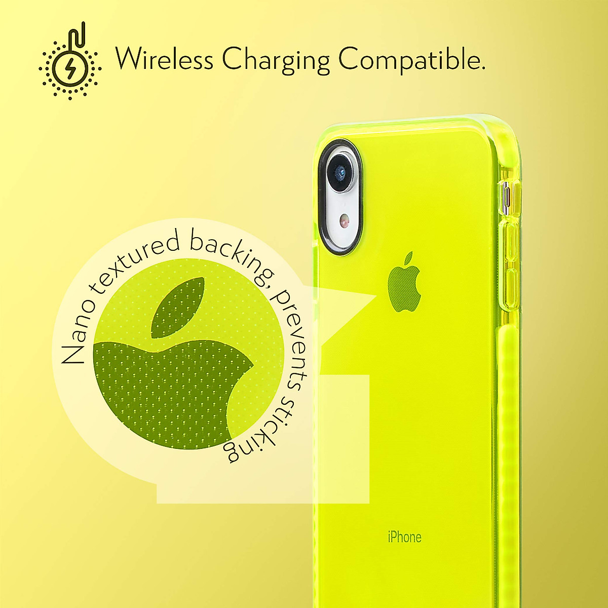 SteepLab Barrier Case for iPhone XR (2018, 6.1" Screen) - Impact Absorbing Case with Full Body Protection and Raised Bezel (Hi-Energy Neon Yellow)