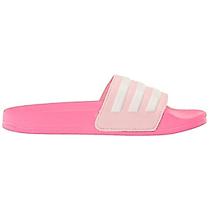 adidas Adilette Shower Slide Sandal, Clear Pink/White/Lucid Pink, 13 US Unisex Little Kid