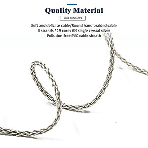 GUCraftsman 6N Single Crystal Silver Upgrade Headphones Cable 4Pin XLR/2.5mm/4.4mm Balanec Headphone Upgrade Cables for AUDEZE LCX-X LCD-XC LCD2 LCD3 LCD4 MEZE Empyrean MEZE Elite (4.4mm Plug)