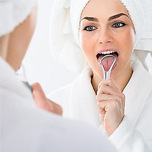 Tongue Scraper with Mini Hooks (4 Pack) Stainless Steel Tongue Cleaner Tongue Cleaning Tools for Adults and Kids Oral Care Eliminate Bad Breath Tongue Brush