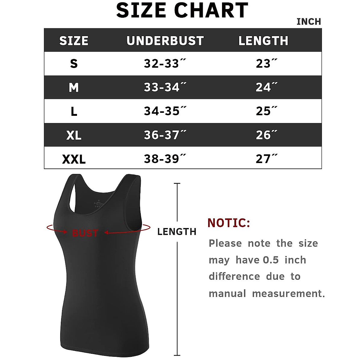Rosyline 4 Piece Women Tank Tops Basic Sleeveless Undershirt Layering Tanks Black/Grey/Dark Blue/Wine Red S