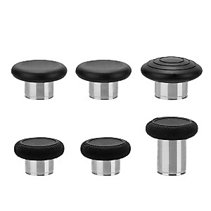 6 in 1 Elite Series 2(Model 1797) Metal Mod Swap Thumbsticks Joysticks, Magnetic Analog Stick Grips Replacement Parts for Xbox One Elite Controller Series 2 (Black)