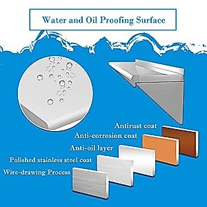 STEELBUS 12''x48'' - 2packs Wall Mounted Stainless Steel Shelf NSF Commercial Metal Wall Mount Floating Shelving for Kitchen, Restaurant, Food Truck,Garage,Washrooms,Home&Hotel