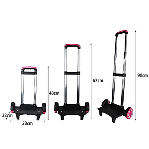 Generic Backpack Trolley Luggage Cart with Wheels Portable Compact Black Backpack Hand Truck,Trolley Cart Wheeled Cart for Backpack, Women, as described