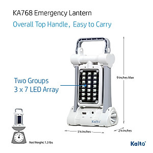 Kaito KA768 Multi-Functional Twin-Panel Rechargeable & Portable Solar LED Lantern