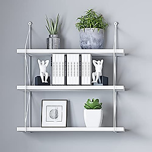 WELLAND 3-Tier Display Wall Shelf Storage Rack Wall Rack Holder Rack, White