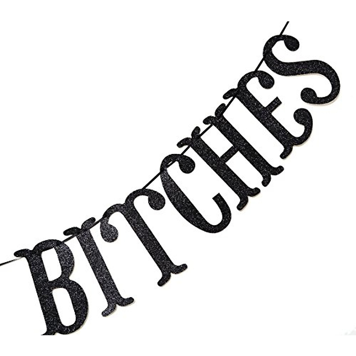 Let's Fiesta Bitches Banner Black Glitter Letters Banner, Mexican Fiesta Party, Serape Party, Bachelorette Party Decorations Funny Bunting Photo Booth Props Sign