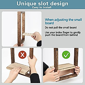 idee-home Wall Shelves Floating Shelves for Wall Set of 4, Hanging Shelves for Wall Storage, Square Wall Shelf Decor, Wall Mounted Shelves for Bathroom, Living Room Brown