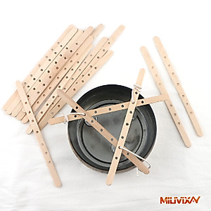 MILIVIXAY 100pcs Wooden Candle Wick Holders, Candle Wicks Centering Device, Candle Wick Bars, Wick Holders for Large & Multiwick Candles.