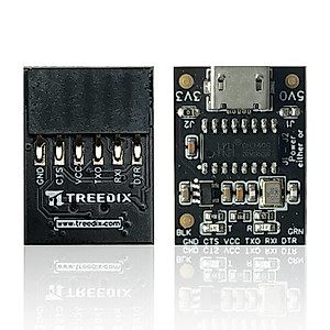 Treedix USB to TTL Converter CH340 Module 3.3V/5.5v Serial Converter Development Tool with Micro USB Adapter for Arduino
