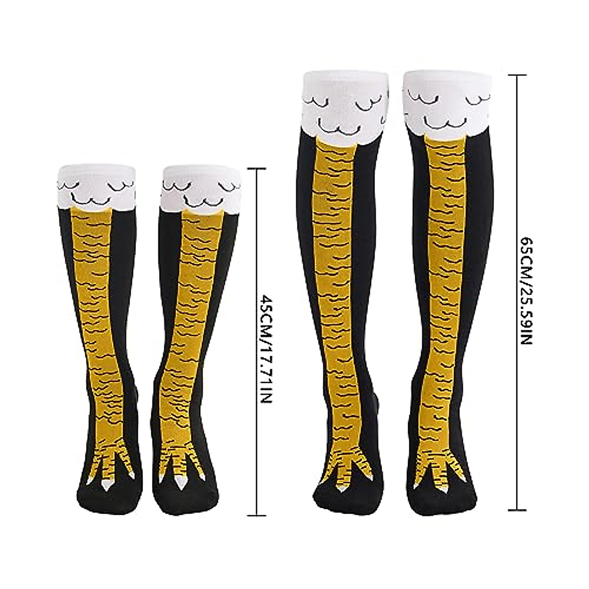 BINPURE Unisex Crazy Funny Chicken Legs Socks Novelty Knee High Turkey Socks Funny Gifts for Women Men and Kids (Chicken Legs, Large)