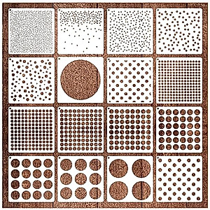 16 Pieces Circle Stencil Bubble Geometric Craft Stencil Polka Dot Stencils Mixed Media Circle Stencils for Painting on DIY Card Making Scrapbook Paper Fabric Pillows (16 Dot)