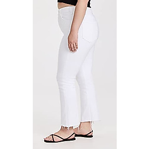 MOTHER Women's The Hustler Ankle Fray Jeans, Fairest of Them All, White, 23