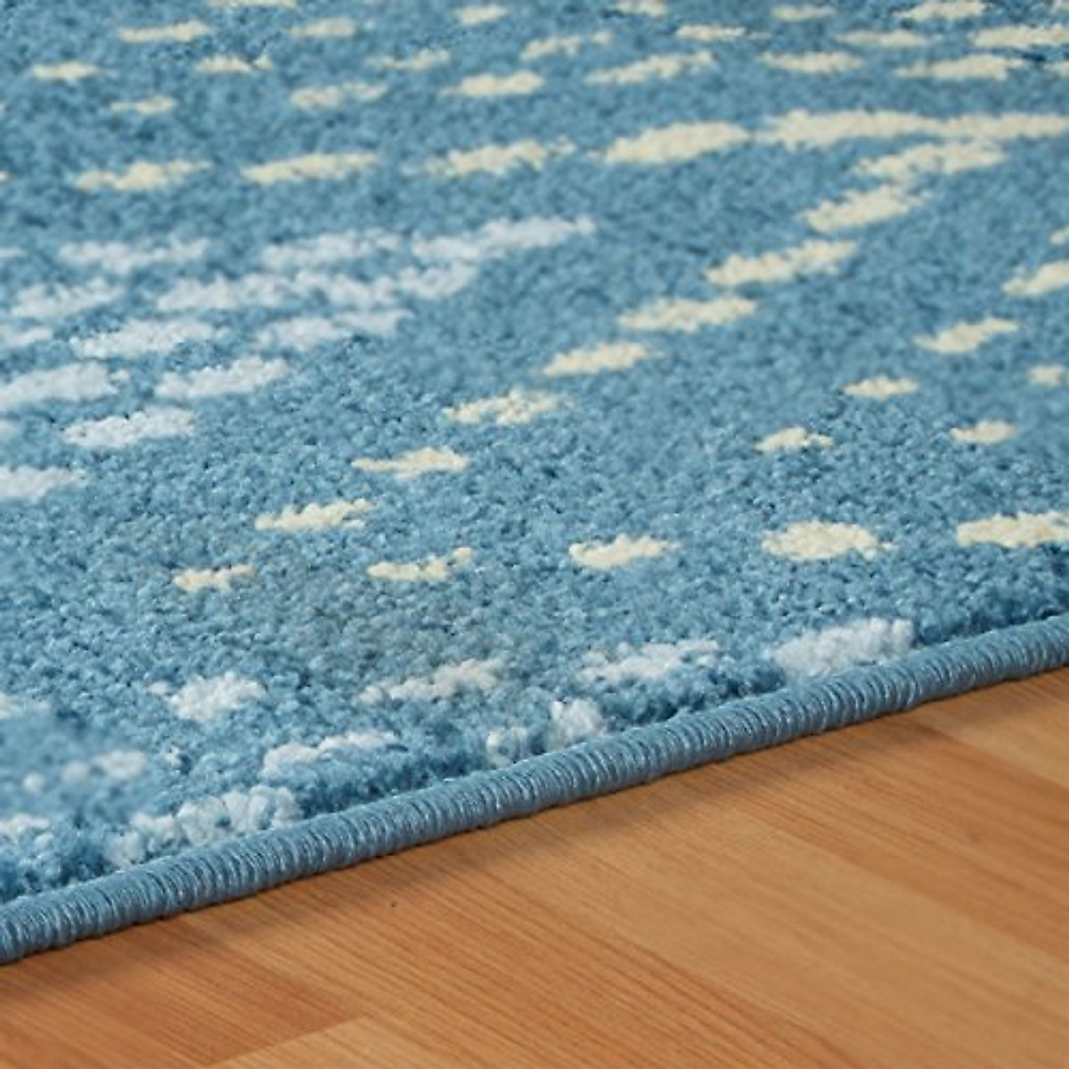 SUPERIOR Indoor Large Area Rug with Jute Backing, Trendy Modern Design, Perfect for Living Room, Kitchen, Bedroom, Office, Hardwood Floors, Dorm, Entry Room, Arete Collection, 5' x 8', Blue