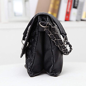 Rullar Punk Women Shoulder Top-handle Bag Skull Chain SatchelTote Handbag Purse Clutch (Skull)