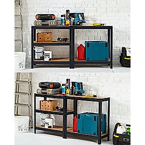 JAOSY Garage Storage Shelves Heavy Duty, Adjustable Shelves 28" Lx12 Wx59 H Shelving Unit with 5-Shelf, Racking Shelf Heavy Duty Garage Shelving Storage Shelves Black Metal Shelf
