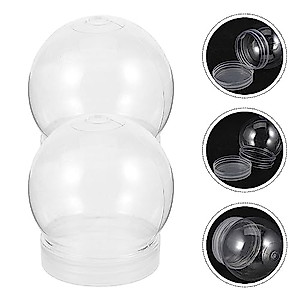 IMIKEYA 10pcs DIY Snow Globe Water Globe Christmas Plastic Globe with Screw Off Cap Clear Fillable Water Globe Jar Keepsake Globe Display Case for Fairy Lights Plants Flower