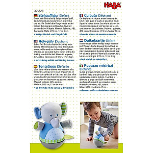 HABA Roly Poly Elephant Soft Wobbling & Chiming Baby Toy