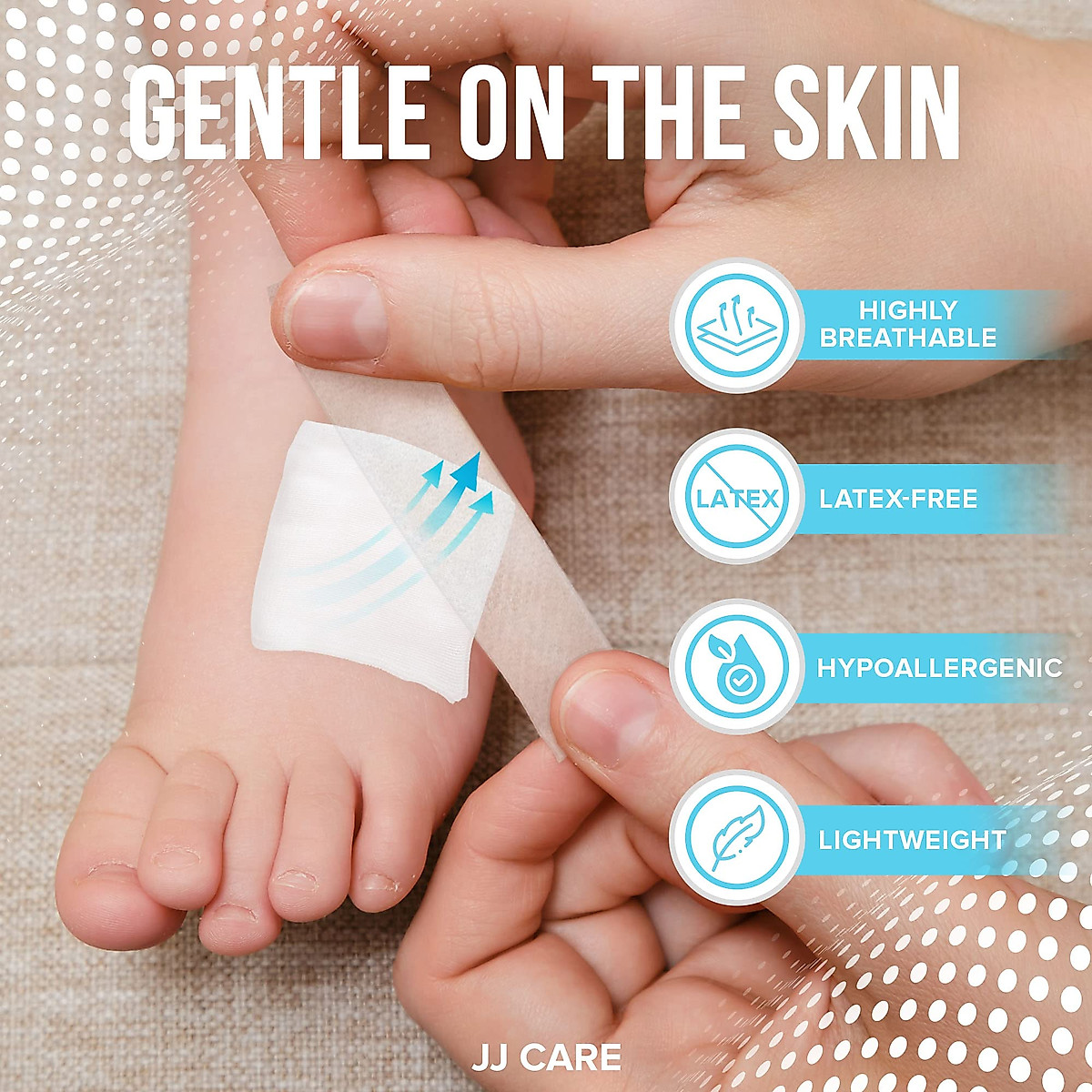 JJ CARE Micropore Tape [Pack of 14], 1” x 10 Yards, Breathable Paper Tape Medical Use, Latex-Free Paper Surgical Tape, Individually Boxed Paper Bandage Tape Rolls