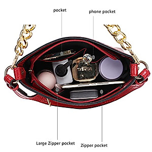 MKF Collection Shoulder Bag for Women, Faux Crocodile-Embossed Vegan Leather, Hobo Handbag Messenger Purse