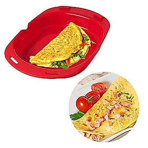 Silicone Omelette Maker, LACE INN Microwave Oven Non Stick Omelette Maker To Make Egg Roll Baking Pan Omelette Tools Quick and Easy Breakfast Set