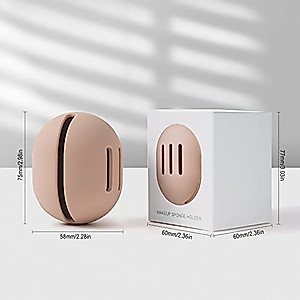 FERYES Makeup Sponge Holder – Shatterproof Eco-Friendly Silicone Beauty Make Up Blender Case for Travel - Khaki