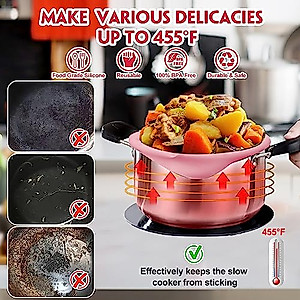 Silicone Slow Cooker Liners 6 Quart, KITCHSTAR Reusable Crock Pot Divider Insert, Easy Cleanup and Dishwasher Safe Crock Pot Liners, BPA Free Leakproof Cooking Liner for 6 Quart