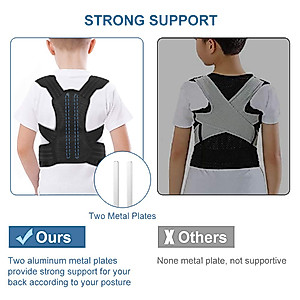 Posture Corrector for Kids, Upper Back Brace Adjustable Back Straighter with Shoulder Pads for Teenagers to Provide Spinal Support, Improve Posture and Prevent Slouching (M)
