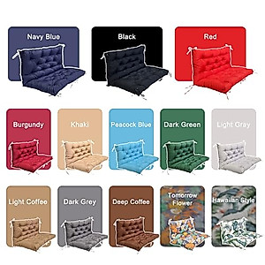Porch Swing Cushions Outdoor 60 inch Swing Cushion Replacement Outdoor Waterproof Thicken 4" Patio Swing Cushion with Ties for Garden Patio Porch Furniture Swing Outdoor Bench Cushions, 60x 40 inch