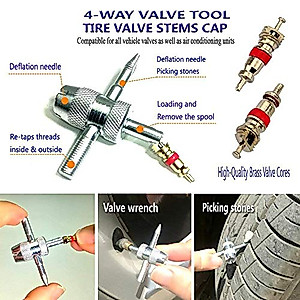 Aootf Tire Covers for RV Wheel -Trailers Tire Covers Set of 4 and Tire Tools 14 Sets for Motorhome Wheel Covers RVS,Boat,Waterproof Reflective Safety Tire Protectors Fits 26" to 29" Wheels (4PCS)