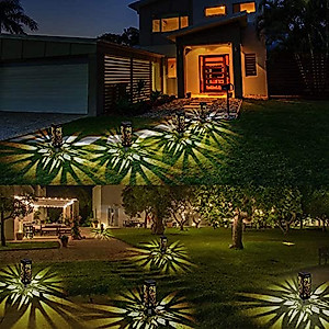 URPOWER Solar Lights Outdoor, Upgraded Solar Garden Lights with Bigger Solar Panel & Longer Working Time Solar Pathway Lights IP65 Waterproof Landscape Lights Auto ON/OFF for Yard (Warm White, 8 Pack)
