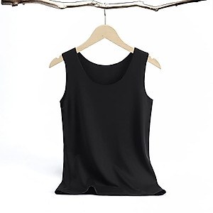 Cherish 3 Pack Women's Base Layer Tank Top Thermal Vest Winter Warm Tank-Top Sleeveless Camisole (L), Black, Beige, Pink