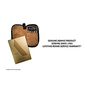 Adamis Full Grain Genuine Leather Keychain Holder Pouch, Key Case, Soft Strong and Compact Organizer and Wallet with Zip Closure for Extra Safety and 6 Key Holder Hooks in Black