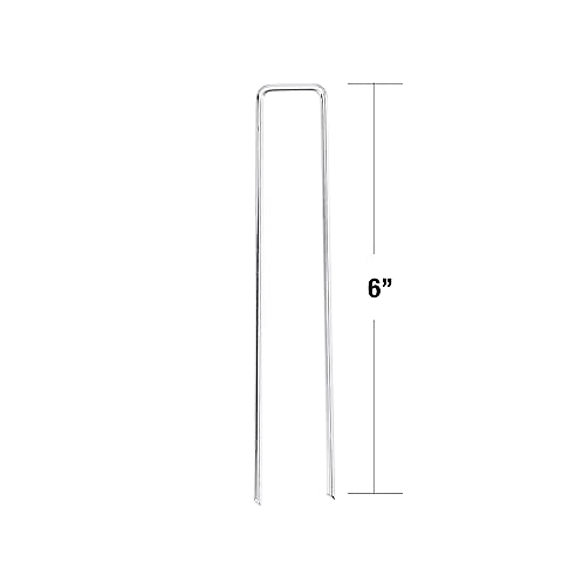 Garden Landscape Staples, Heavy Duty Galvanized Stakes 6 Inch, 50 Pack