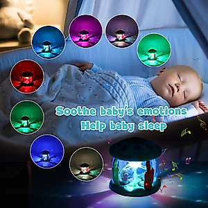 KGINAB Light Up Toys for Babies 6-12 Months, Musical Rotating Projector, Infant Early Education Developmental Learning Crawling for Baby Boy Girl 0-6 3-6 12-18 Months