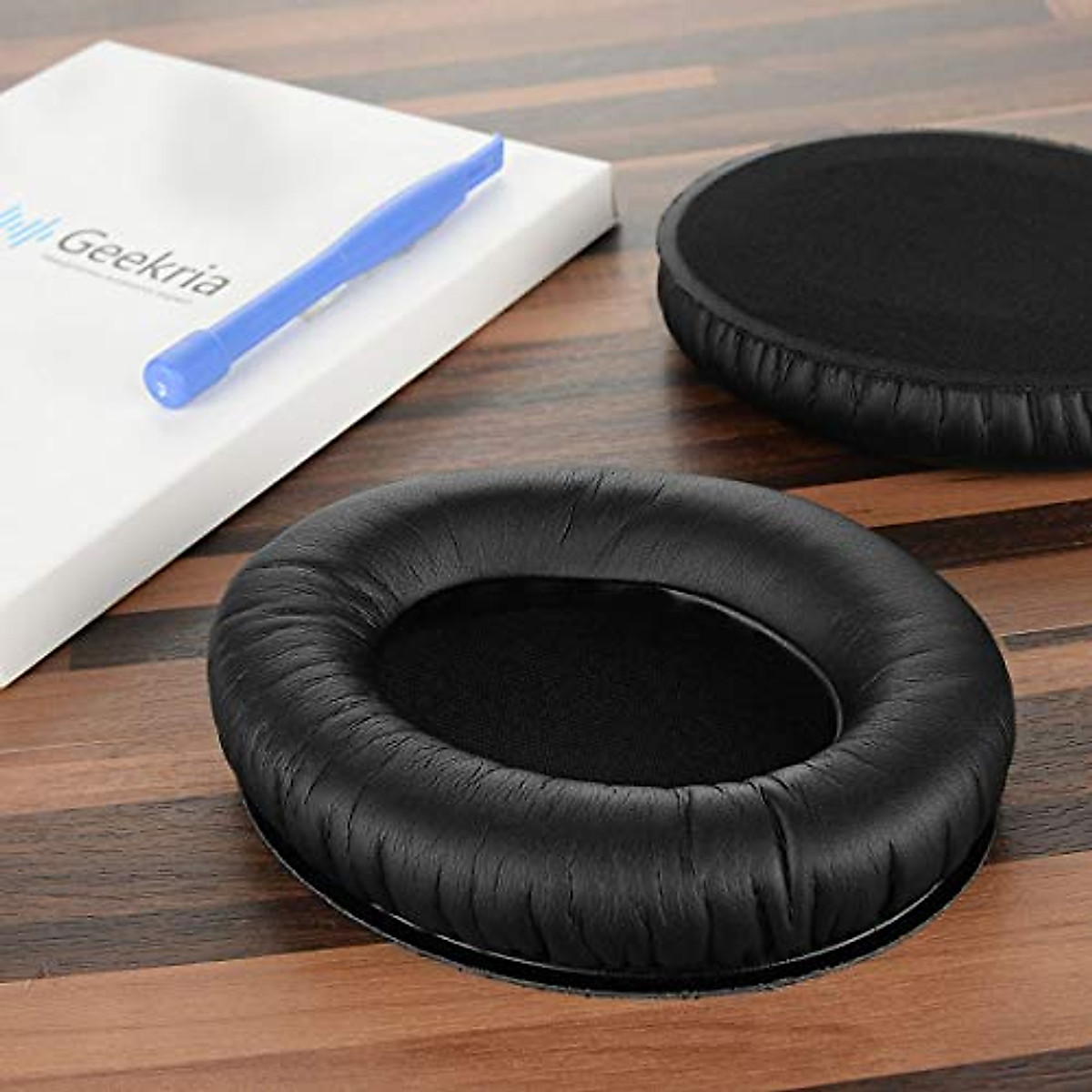 Geekria QuickFit Replacement Ear Pads for Sennheiser HD418, HD419, HD428, HD429, HD439, HD438, HD448, HD449 Headphones Ear Cushions, Headset Earpads, Ear Cups Cover Repair Parts (Black)