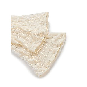 WDIRARA Women's Sheer Mesh Deep V Neck Tie Front Long Sleeve See Through Top Beige L