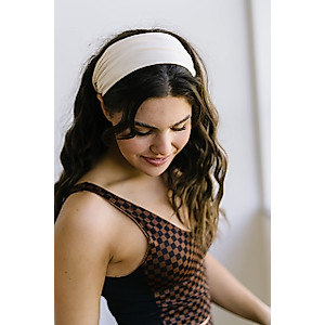 Maven Thread Cocoa, Workout Headbands for Women, Wide Headbands for Women, Sports Running Headband for Exercise, Gym hairband Athletic Workouts and Yoga 4" Thick Non Slip Sweatbands for Women 2Pack