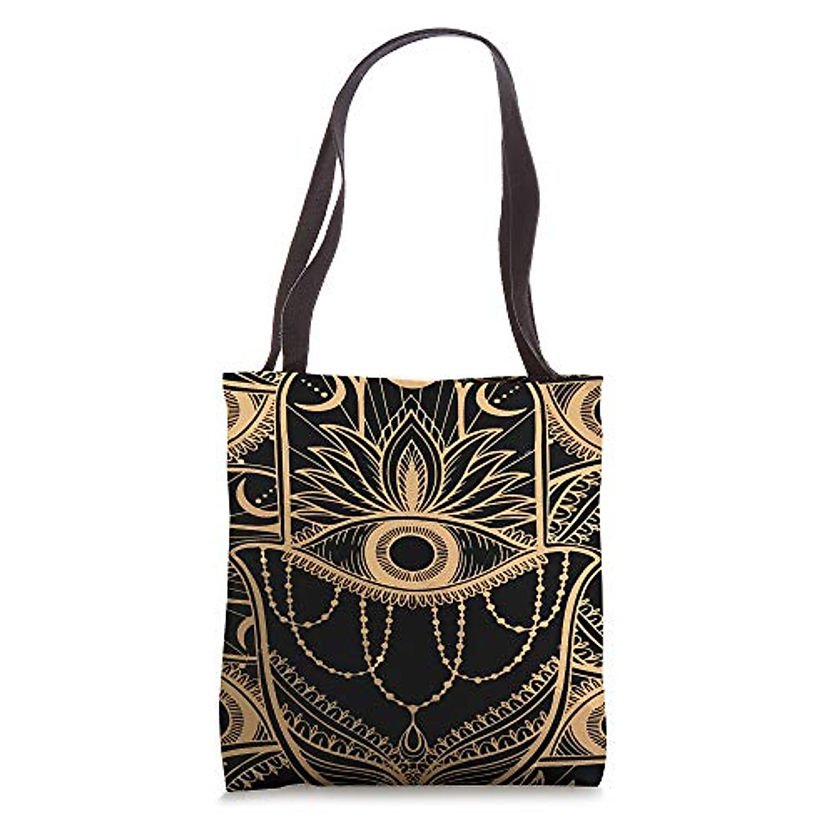 Cute Boho Hamsa Evil Eye Hand Fatima Henna Tote Bag