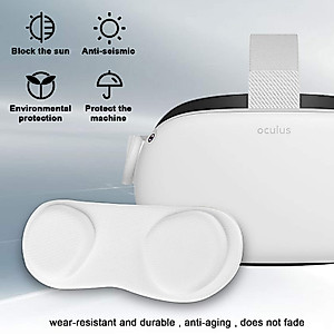 (2 Pack) Seltureone Compatible for Quest 2 VR Lens Protect Cover Dust Proof Cover, Washable Protective Sleeve, Black, White