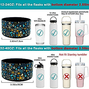 HEYSKAY Protective Flask Silicone Boot Cover Base for Stanley Quencher Adventure 40oz & IceFlow 20oz 30oz Tumbler and Compatible with 12oz 24oz Hydro Yeti Flask Water Bottle and More