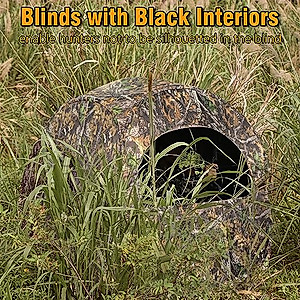 MOFEEZ Hunting Blind, 270°View with Silent Zipper Window 1-2 Pereson Ground Deer Stand Pop Up Tent with Portable Bag and Tent Stakes (Camo, 60 "Lx60 Wx64 H)