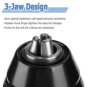 Mesee 2-13MM Keyless Drill Chuck with SDS Plus Adaptor, Professional Heavy Duty 1/2-20UNF Mount Quick Change Self-tighten Drill Chuck Adapter Converter Rotary Hammer Conversion Tool
